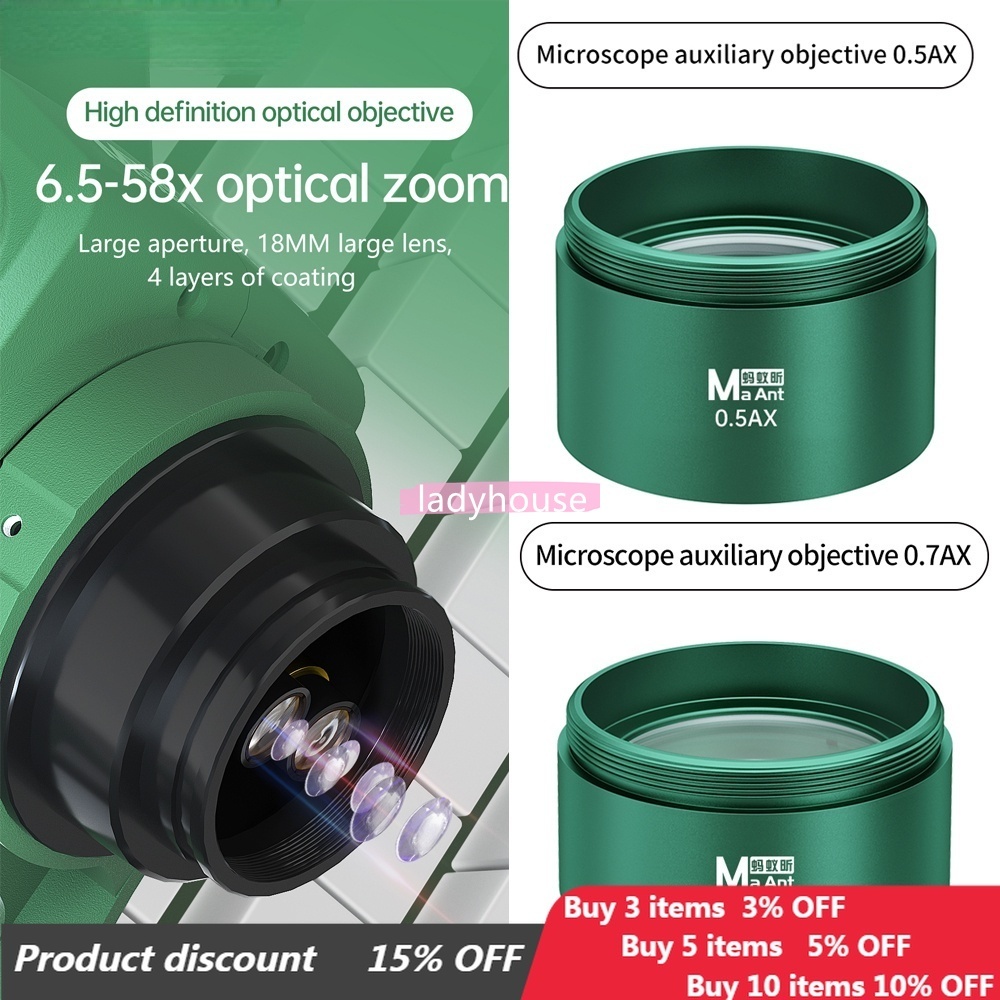 Original New MaAnt 0.5X 0.7X Auxiliary Objects Lens Microscope Camera ...