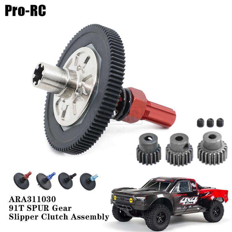 Metal 91T SPUR Gear Slipper Clutch Assembly ARA311030 for 1/10 Arrma Senton Granite Big Rock ...