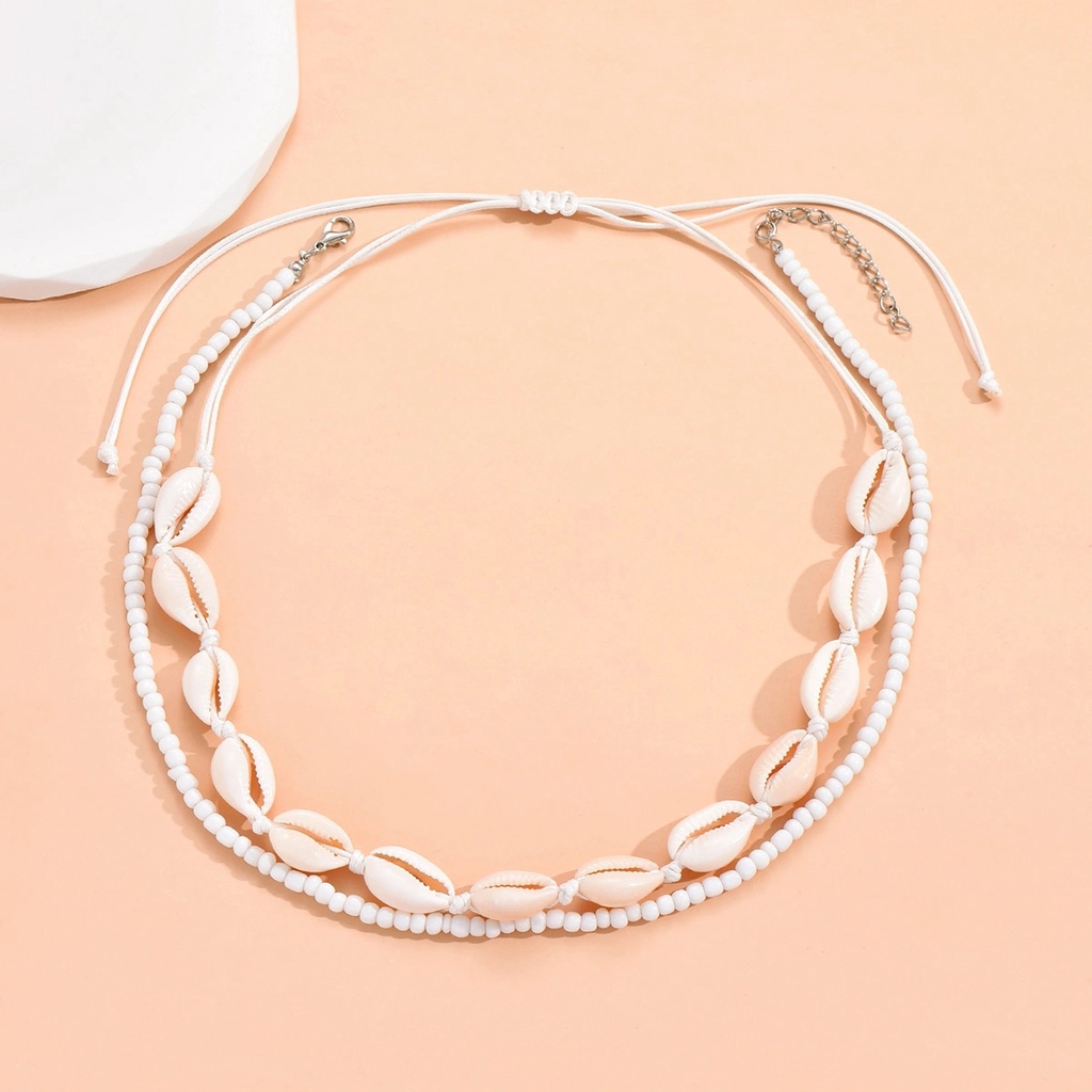 Beach Shell Pendant Bohemian Sea Shell Pendant Chain Choker Necklace ...