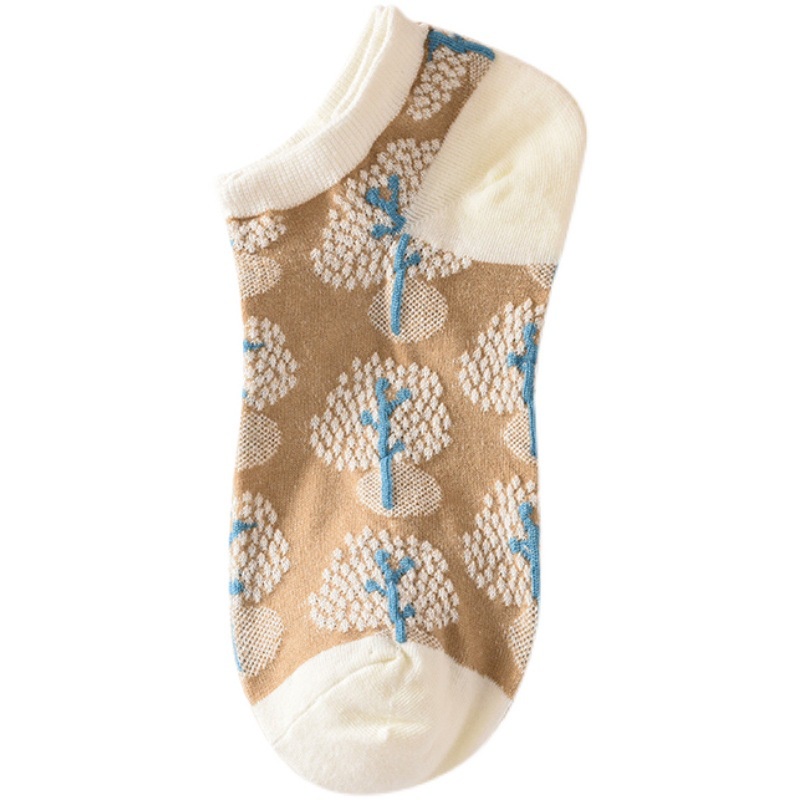 Ladies Spring Autumn Socks Palace Style Non-Dropping Heel Boat Socks ...