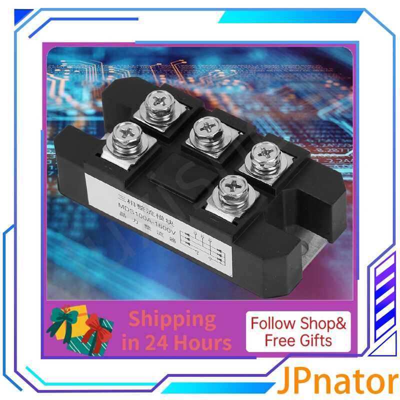 JPnator Bridge Rectifier MDS 100A 1600V 5 Terminals 3 Phase Full Wave ...