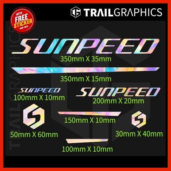 SUNPEED Holographic / Oil Slick Vinyl Sticker Decal for Mountain Bike ...