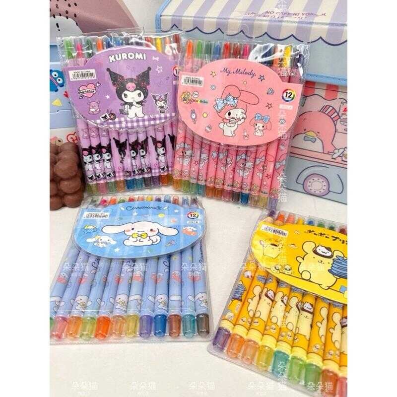 Sanrio Stationery Crayon 12 Pcs Sanrio/Bts/Unicorn Kuromi Melody ...