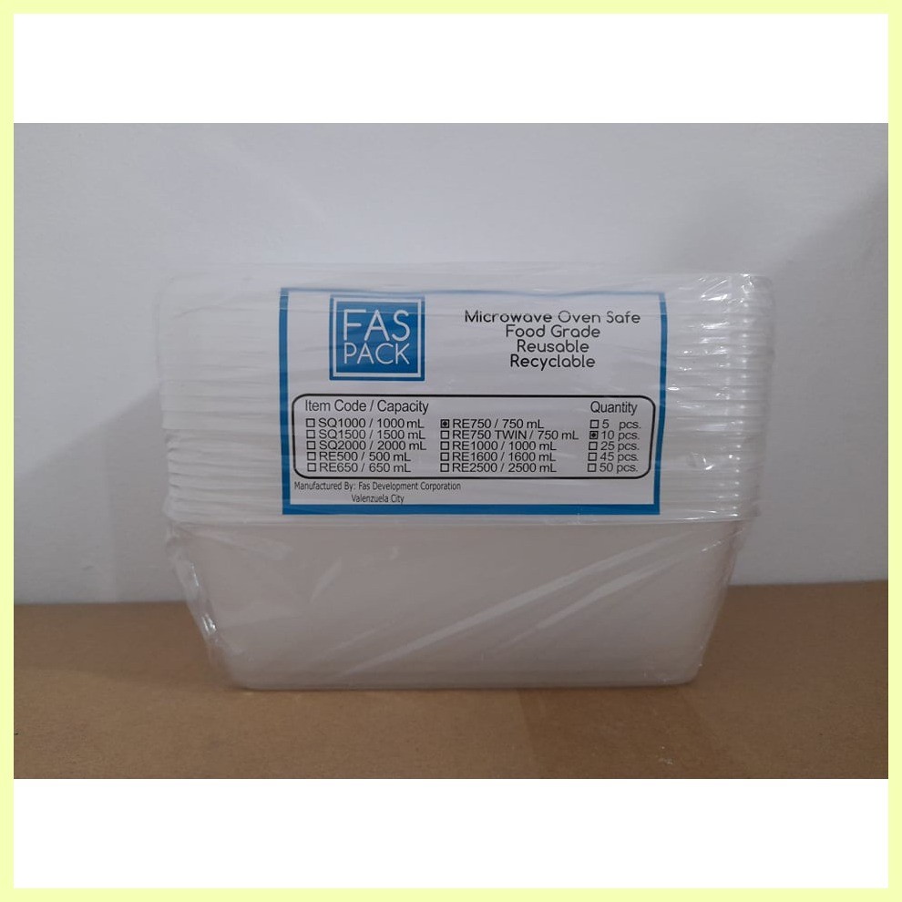 Fas Pack Microwavable Container 750ml x 10's/pack | Shopee Philippines