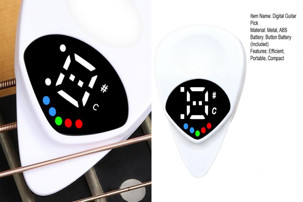 mooncake| Easy-to-use Guitar Tuner Pick Guitar Tuner Pick 2 in 1 Guitar ...