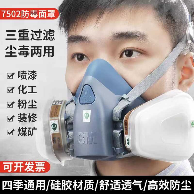 3m gas mask 7502 chlorine gas, ammonia paint, formaldehyde chemical ...