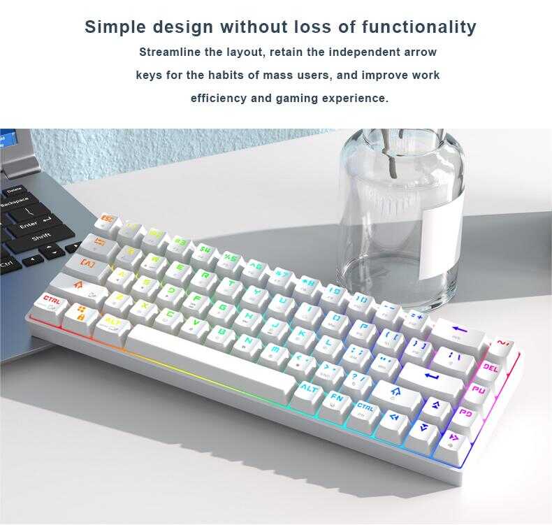 バぅ OUSAID Dk68 60% Mini Mechanical Keyboard RGB Backlit Gaming Keyboard ...