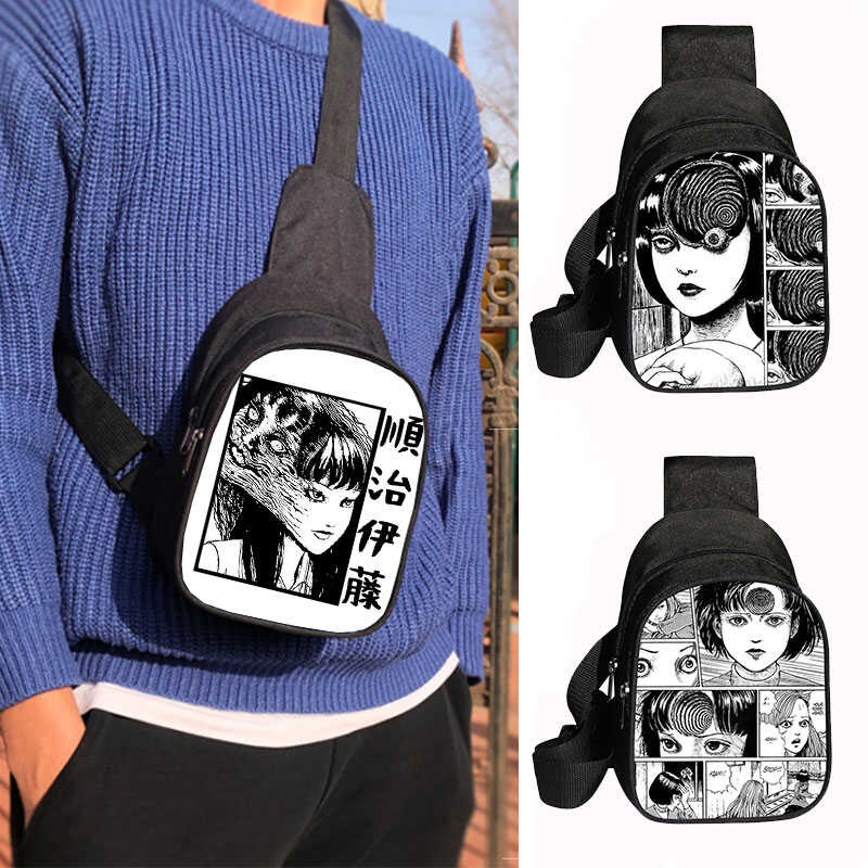 Japan Manga Junji Ito Printing Chest Bag Kababaihan Hipster Cartoon ...