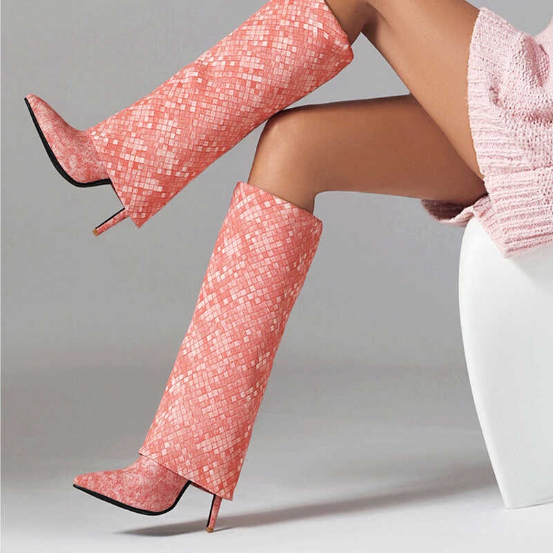 Kababaihang Boots Trend 2023 Knee Length Embroider Ultrahigh Heel ...
