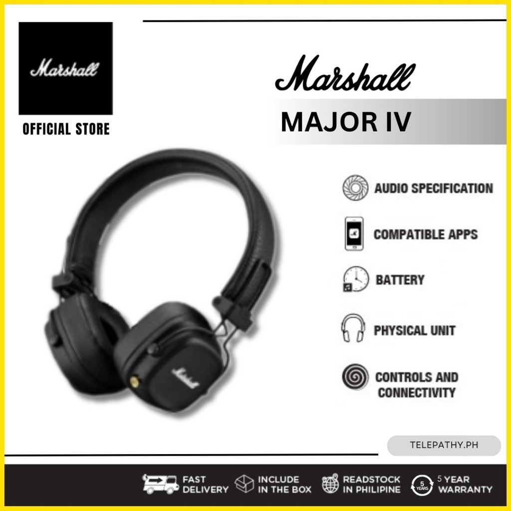 Major IV Bluetooth Wireless Headphone with 5 Year Marshall Warranty ...
