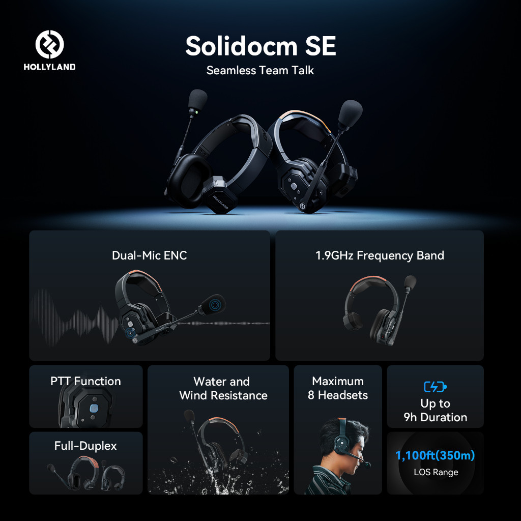 Hollyland Solidcom SE Single Remote Headset Wireless Intercom 2-8 ...