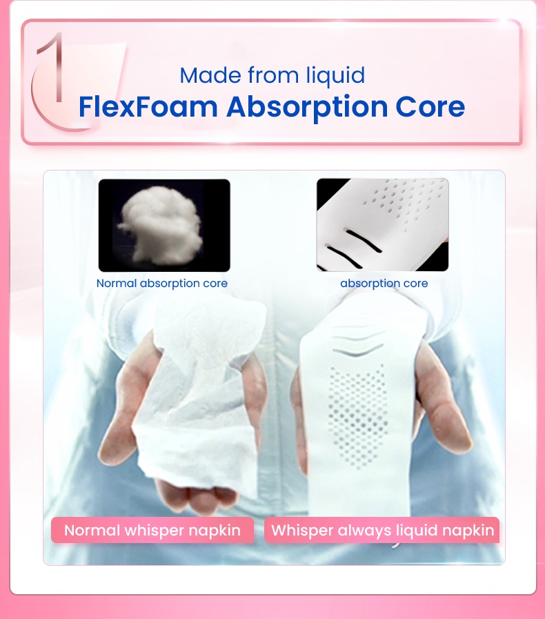 Whisper Always Sensitive with Flexfoam Sanitary Napkin for Daily Use ...