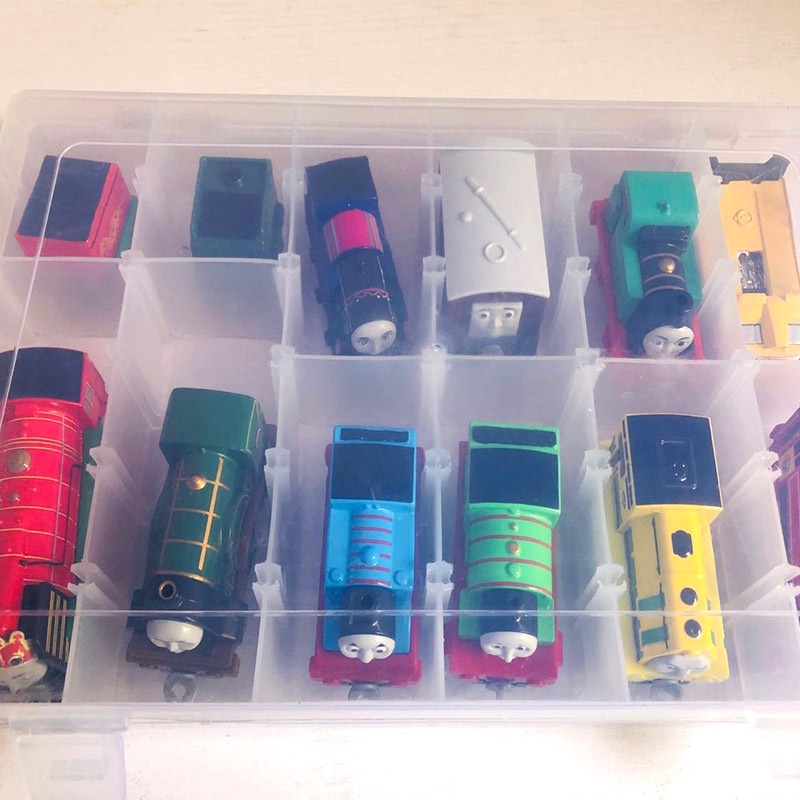 For Thomas and Friend Portable Plastic Storage Box Hold 12 Trains Model ...