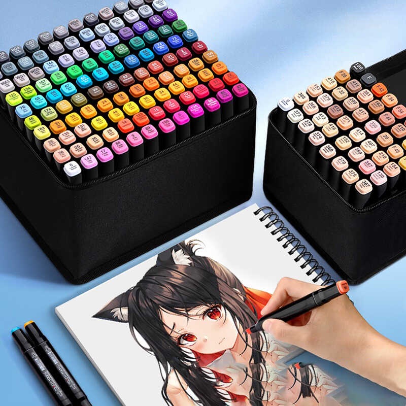 12-60 Colors/Bag Art Marker Alcohol Felt Pen Dual Tips Manga Sketching ...