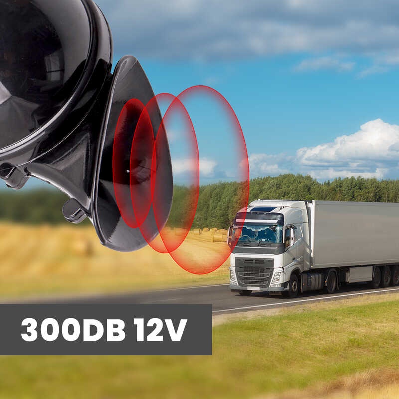 300Db 12V Elektrische Horn Air Horn Loud Rasender Sound Schwarz Para Sa ...