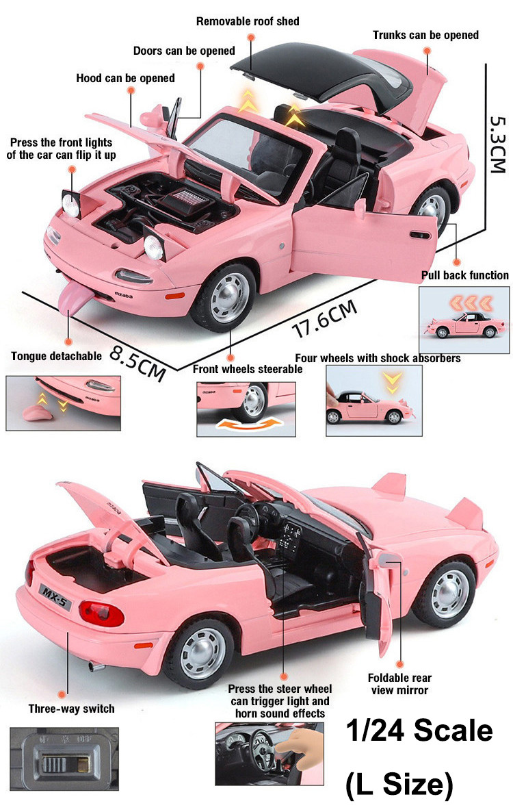 1/32 Scale Diecast Mazda Miata MX-5 JDM Convertible Coupe Car Models ...