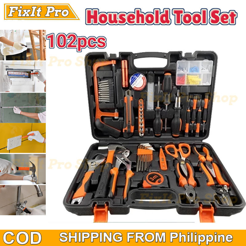 Household 102Pcs Socket Wrench Set Tool Box Hand Tool for Motorcycle ...
