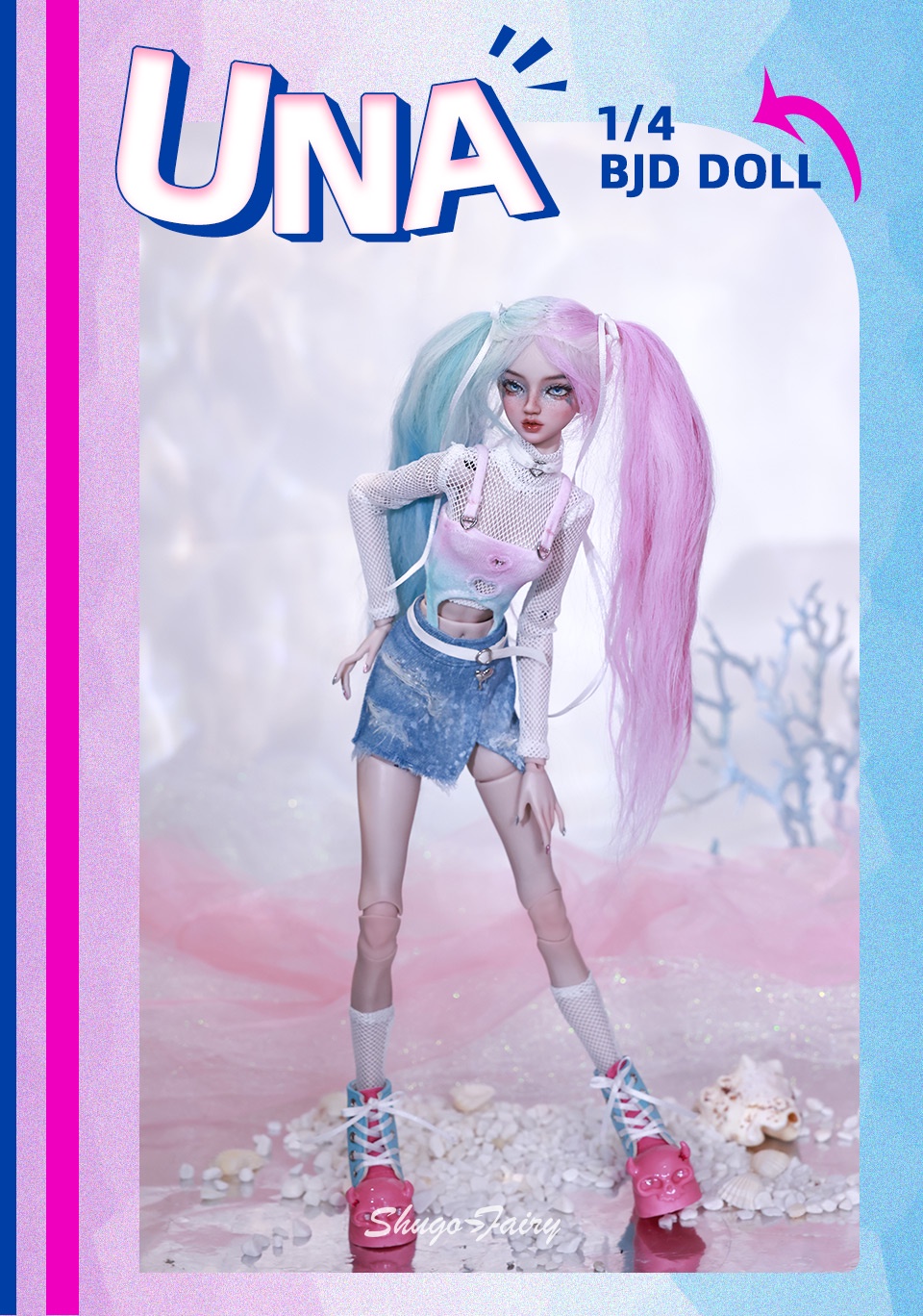 Shuga Fairy Una 1/4 BJD Doll Spray Process Fashion Lady Attractive ...