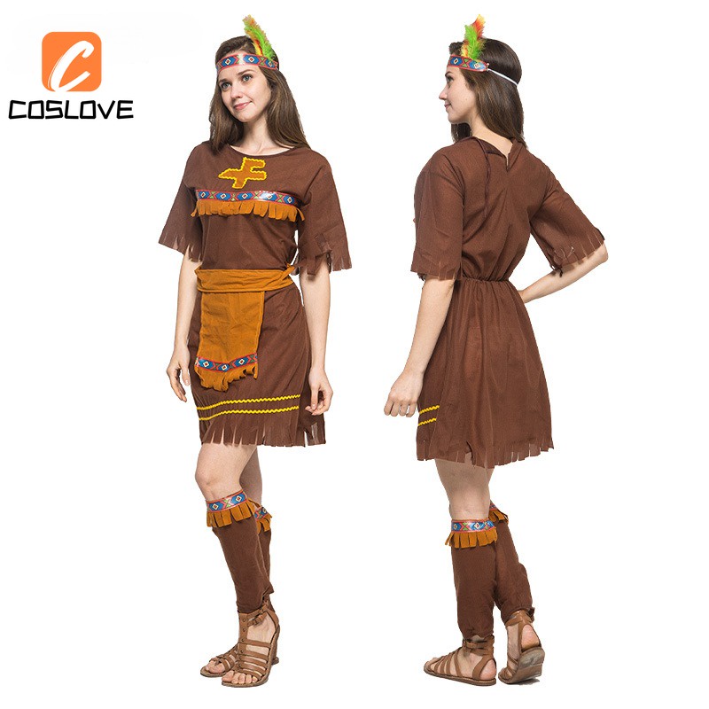 American Indian Native Female Cosplay Full Set Costume Suit For Women ...