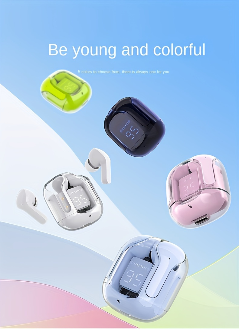 TWS S8 Earbuds 5 Colors Transparent Body Earphone bluetooth wireless ...