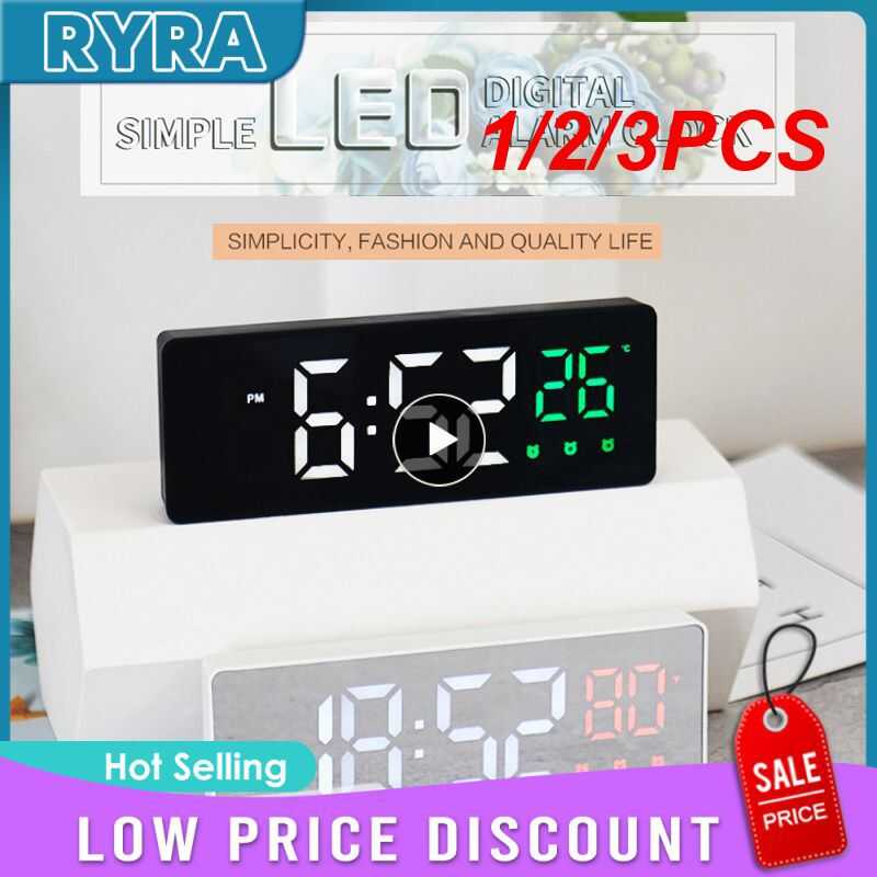 1/2/3PCS Digital Alarm Clock Temperature Date Ipakita Snooze USB ...