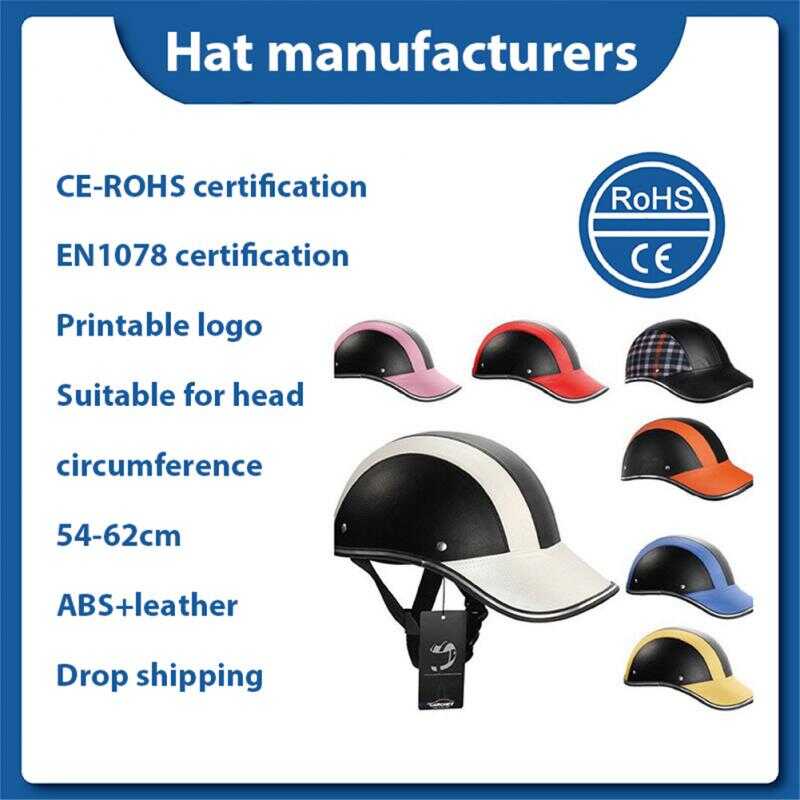 Baseball Style Motorcycle Half Helmet Safety Hard Hat For Cafe Racer Chopper Scooter Half Face ...