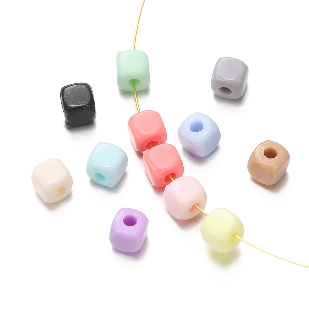 St. kunkka 200Pcs 4mm Acrylic Macaron Color Small Square Beads Spacer ...