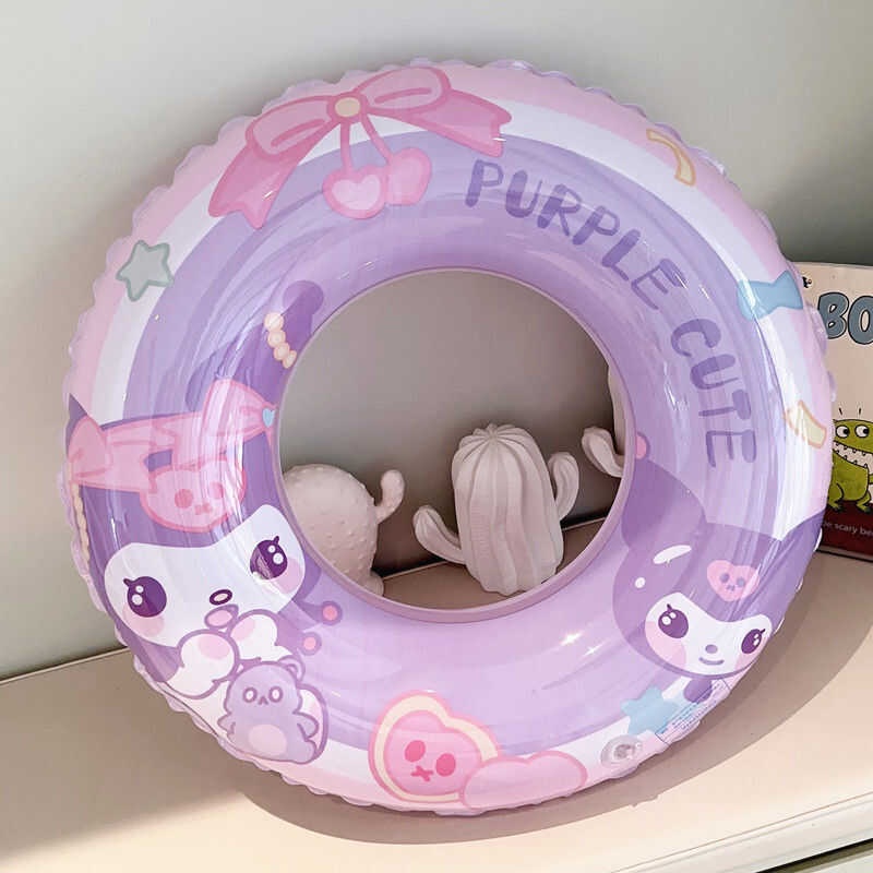 Sanrio Kawaii Kuromi Swimming Ring Cartoon Cute Anti-rollover Children ...
