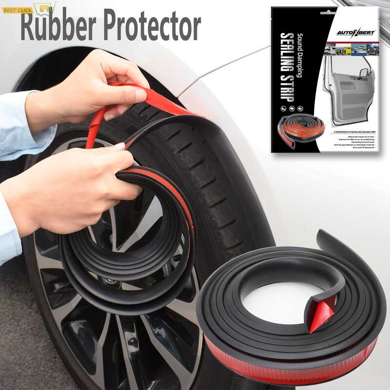 3Meter Car Fender Flare Wheel Eyebrow Protector Arch Extender Moulding ...
