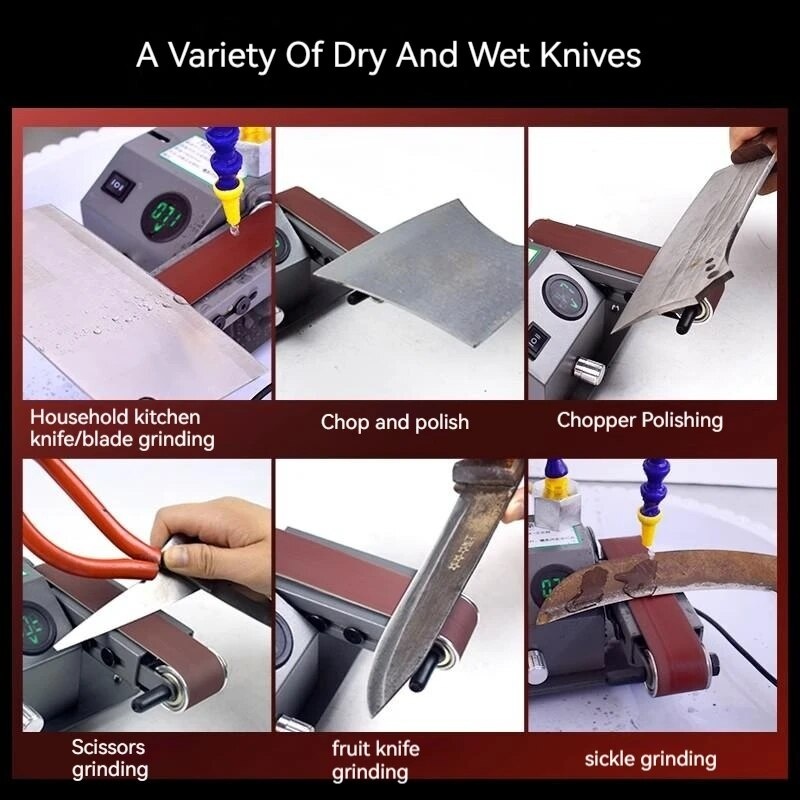Vertical & Horizontal Belt Sander 350W Electric Water Abrasive Belt ...