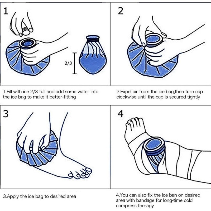 Reusable Ice Bag Injury First Aid Pain Relief Cold Compress Cool Fever ...