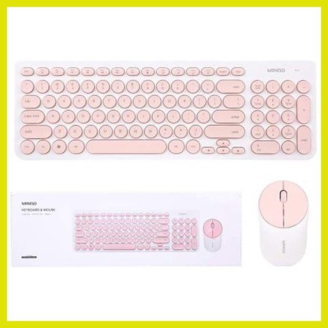 Miniso Wireless Keyboard Mouse Set Pink and Wireless Mouse Keyboard Set ...