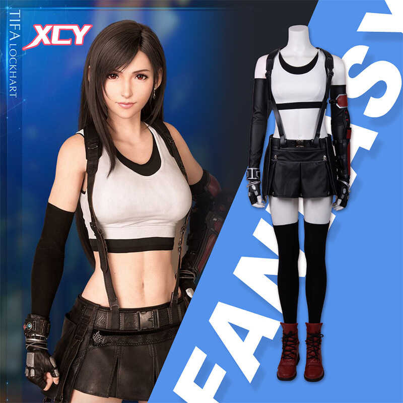 Fantasy Final 7 Remastered Tifa Cosplay Game Same Cosplay Costume ...