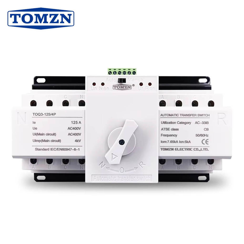 ATS 4P 125A 3 phase 4 wire 230V MCB type Dual Power Automatic transfer ...
