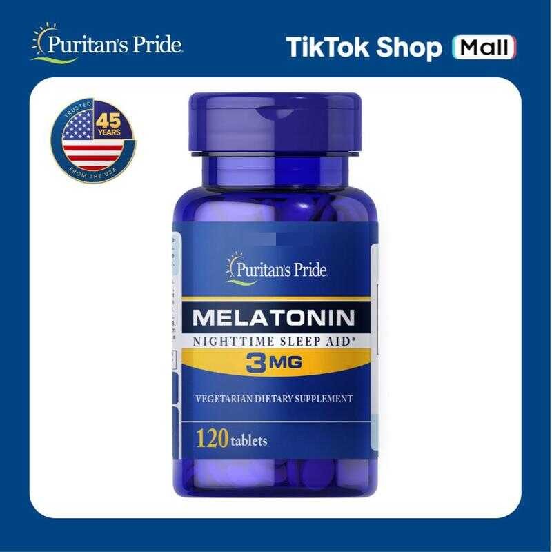 Melatonin 3Mg 120 Tablets Sleep Aid Puritan's Pride Healthcare ...
