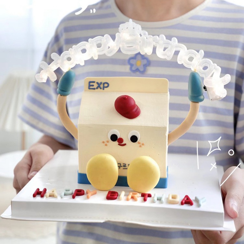 Creative Cake Shaped Light Happy Birthday Desk-top Lamp Birthday Party ...