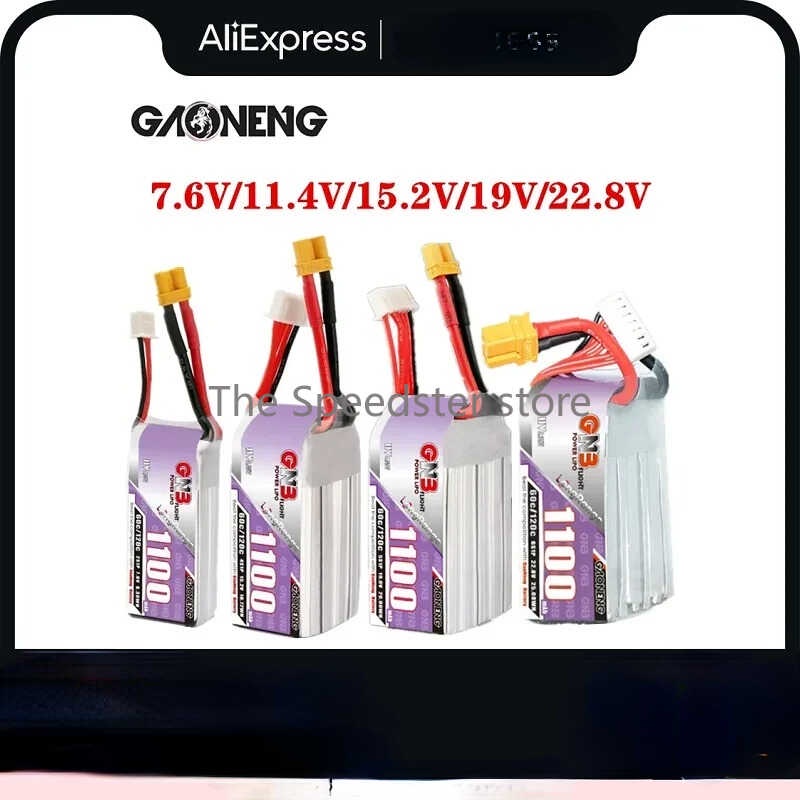GNB 1100mAh 2S 3S 4S 5S 6S 60C HV Lipo Battery For FPV Long Racing ...