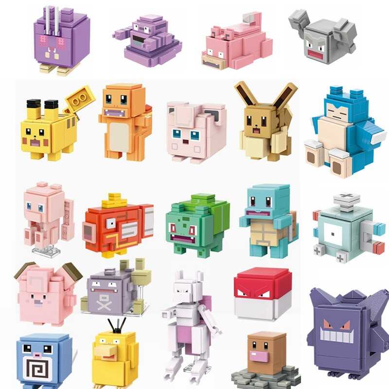 Building Blocks Bricks Assembly Anime Picachu Charizard Blastoise ...