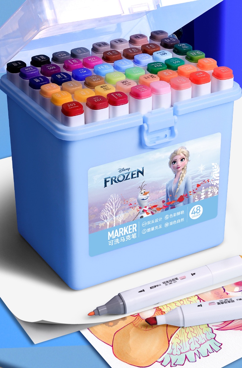 Disney Dual-Tip Marker 24/36 Colors Water-Based Markers Art Painting ...