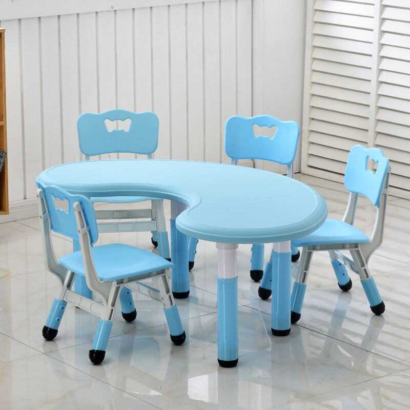 Adjustable School Desk and Chair Moon Small Table House Plastic ...