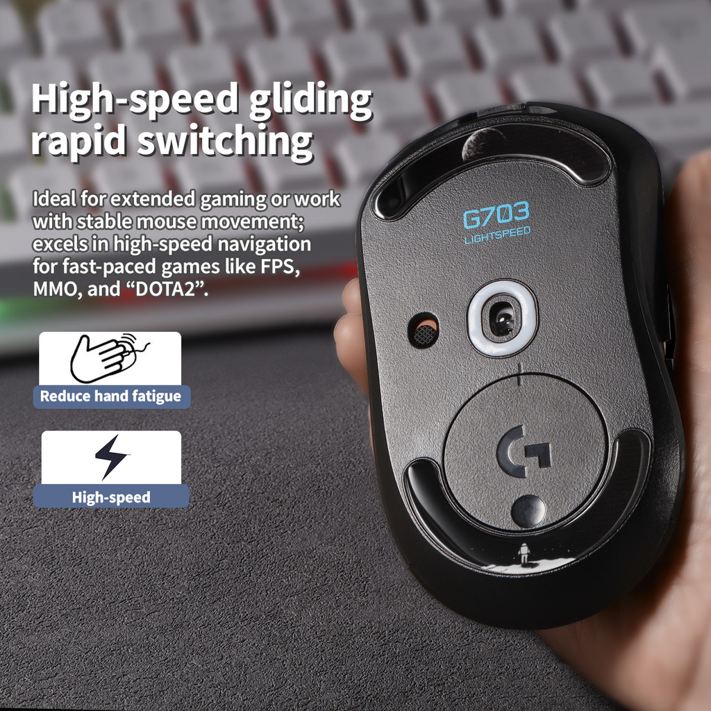 Glass Mouse Skates for Logitech G703 / G603 / G403 Wireless Gaming ...