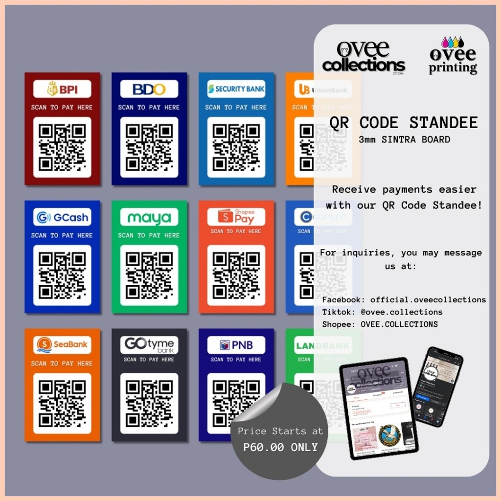 ☪ QR CODE STANDEE, GCASH, PAYMAYA, AND BANKS | Shopee Philippines
