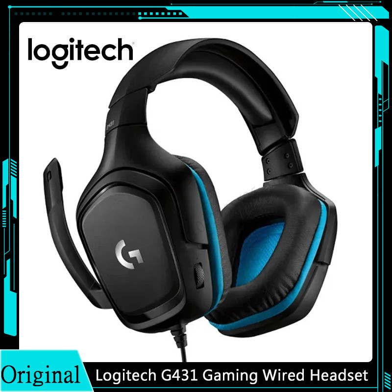 Logitech G431 Wired Gaming Headset 7.1 Surround Sound 50 mm Audio Drivers 3.5 mm Audio Jack Lig ...