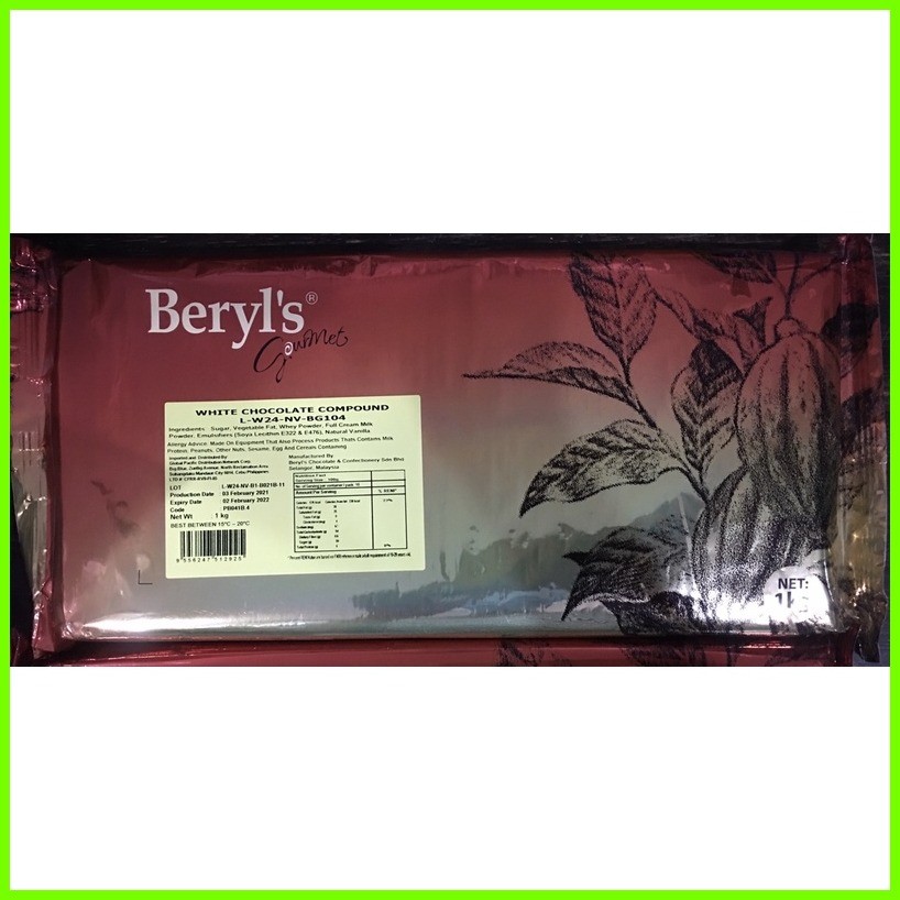♒ Beryls Chocolate Compound 1kg Beryls White Milk Semisweet Dark ...