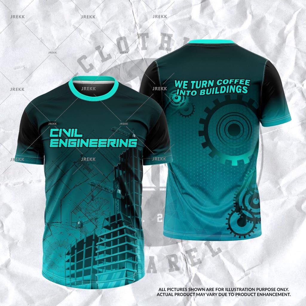 Civil Engineering Full Sublimation High Quality 3D Print Shirt Drifit ...