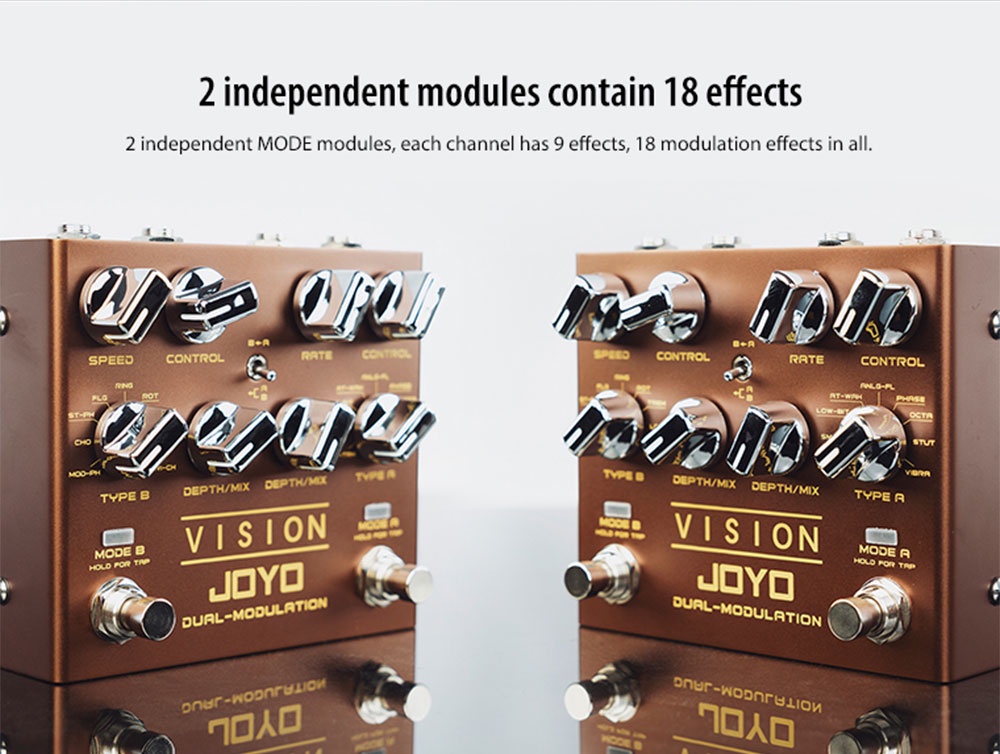 JOYO R-09 VISION Multi-effect Guitar Effect Pedal 9 Effects Dual ...