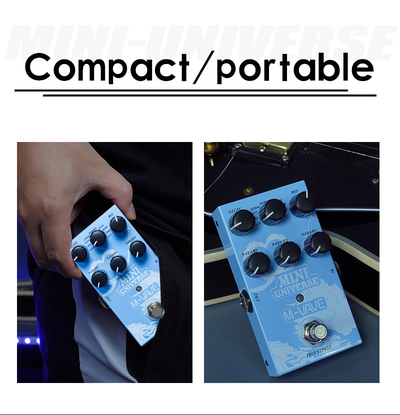 M-VAVE mini universe V2 version Electric Guitar Reverb Effects Pedal ...