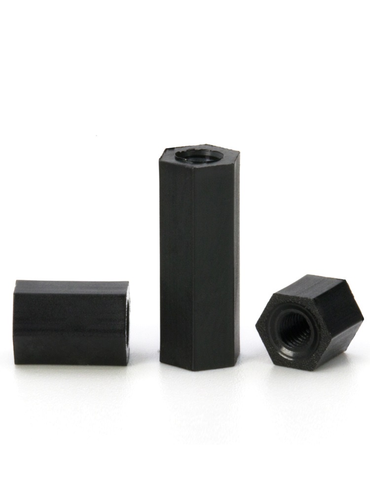 M4 M5 M6 Black Nylon Hex Female Standoff Plastic Mount Hexagon Thread ...