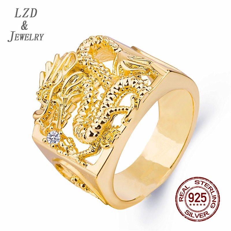 L.Z.D 925 Silver Plated Overlord Gold Men's Dragon Ring Wholesale | Shopee Philippines