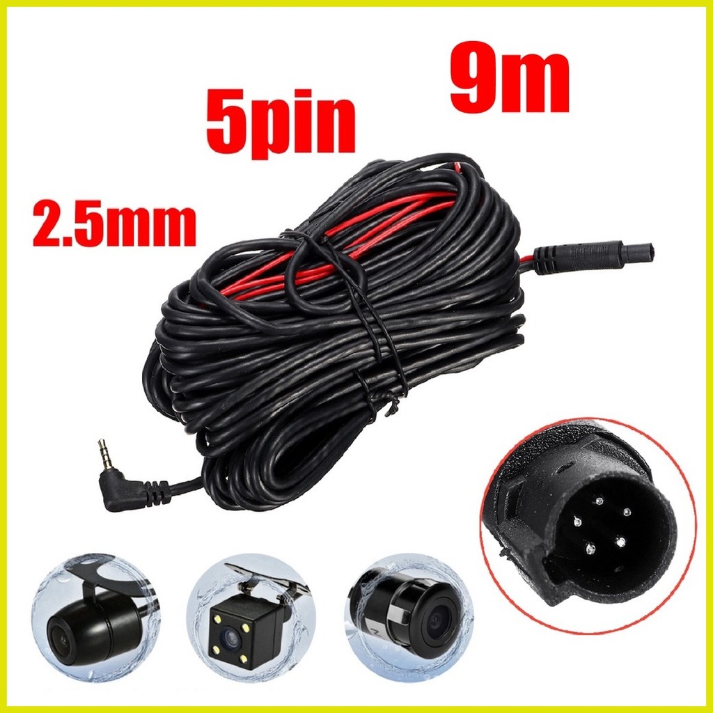 ๑ ♂ 5 Pin 9m DashCam Rear Camera Cable Long Line Cable Car Recorder ...